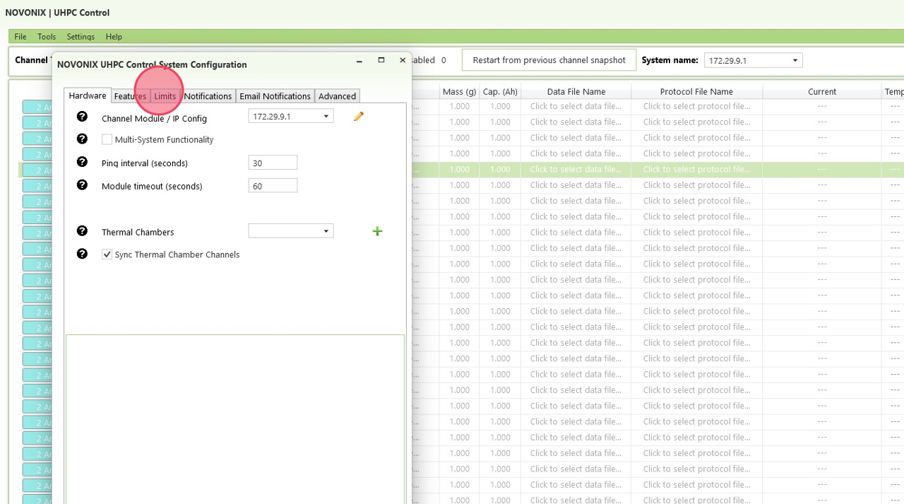 UHPC Control – How to Enable Negative Voltage for Cells Starting ...